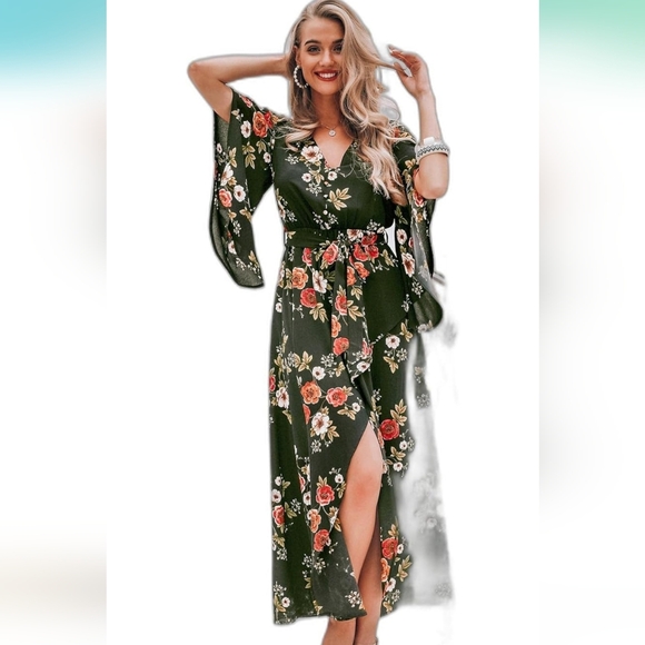 Simplee Apparel | Dresses | Simplee Womens Large Floral Print Wrap ...